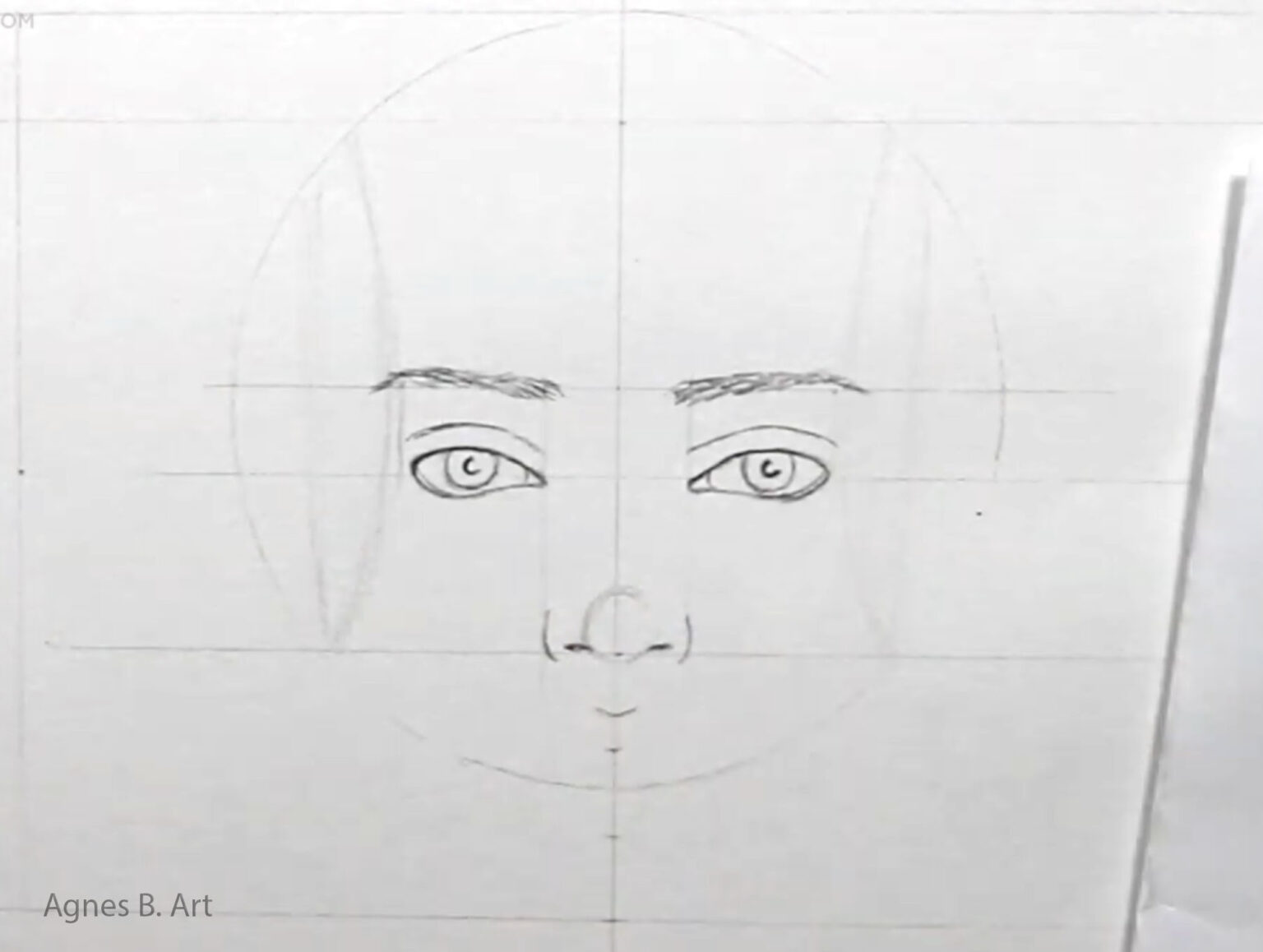 Now you can draw in the separation line of the lips. It’s not a flat ...